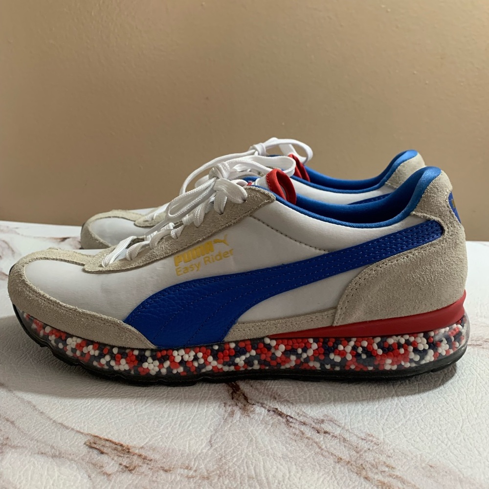 Puma Jamming Easy Rider Shoes White-Strong Blue 8 - Gem